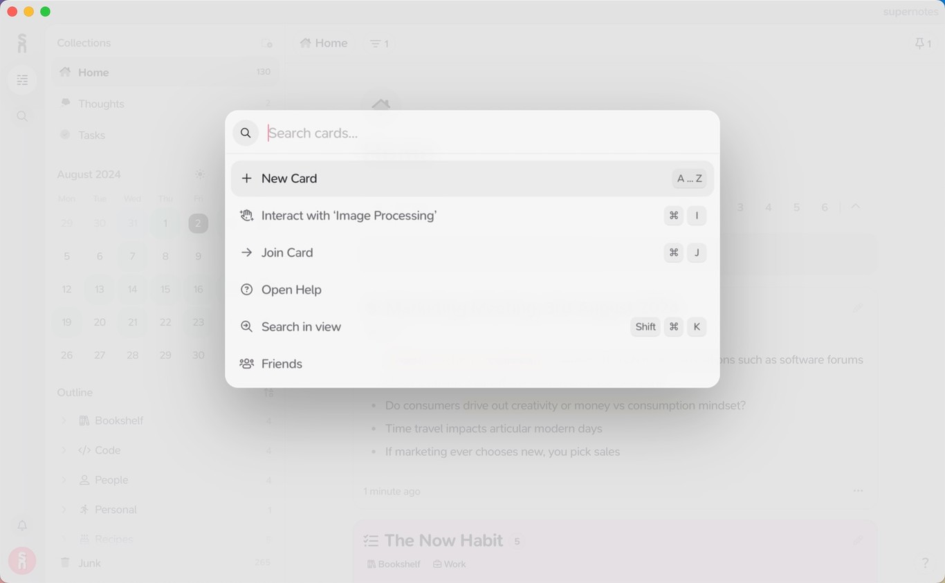 Instantly search all your notes and commands | Supernotes