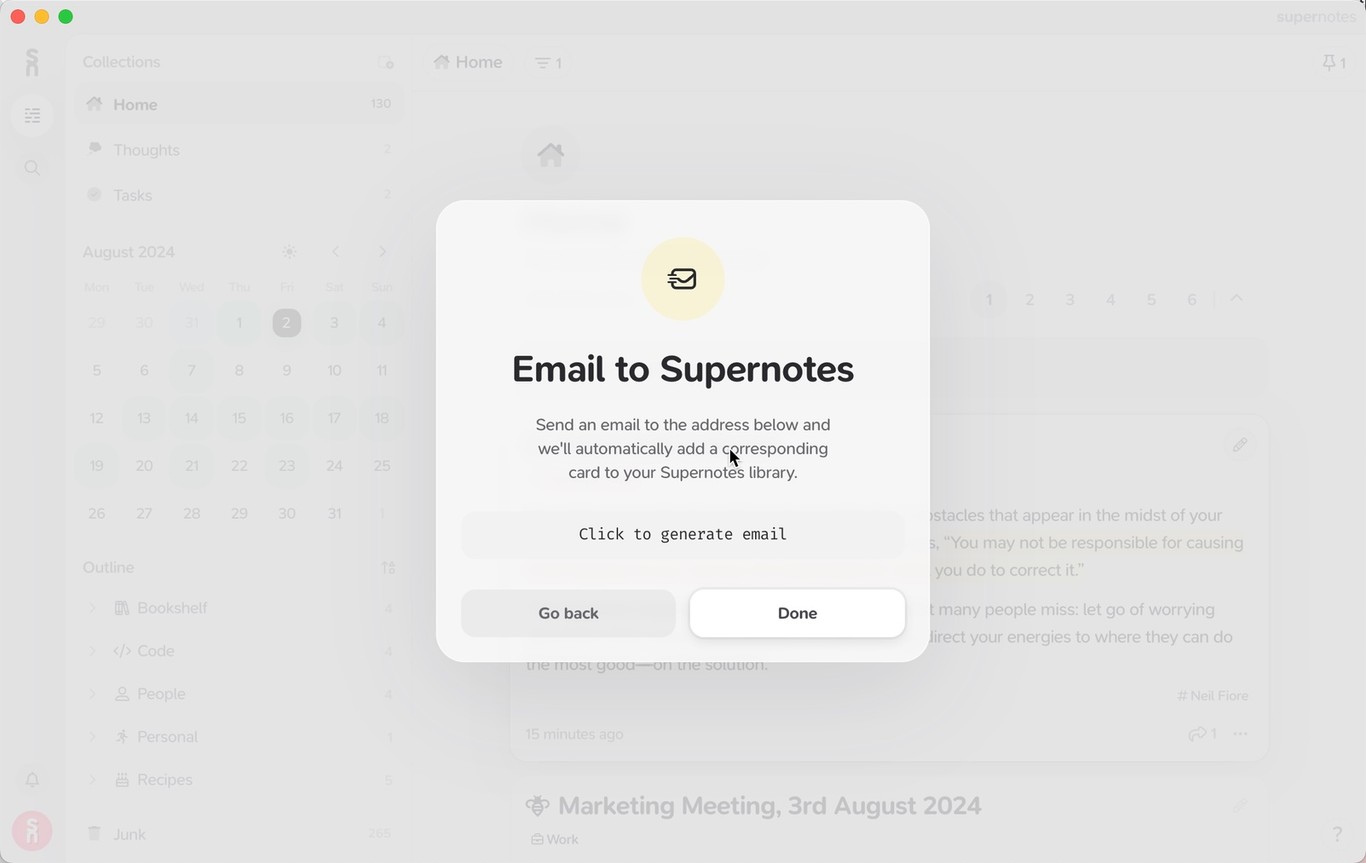 Email your notes to Supernotes | Supernotes
